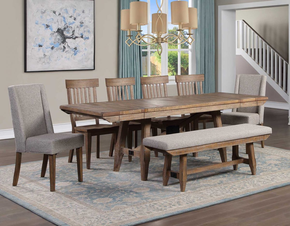 Riverdale 96-inch Dining Table w/2 12-inch Leaves - Steve Silver Company