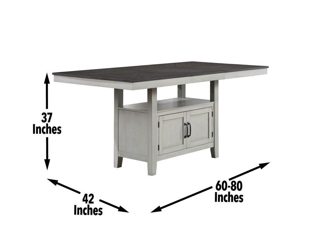 Hyland 80-inch Counter Table w/20-inch Leaf - Steve Silver Company