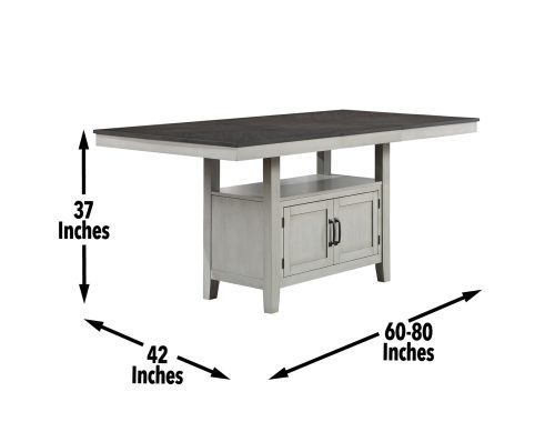 Hyland 80-inch Counter Table w/20-inch Leaf - Steve Silver Company
