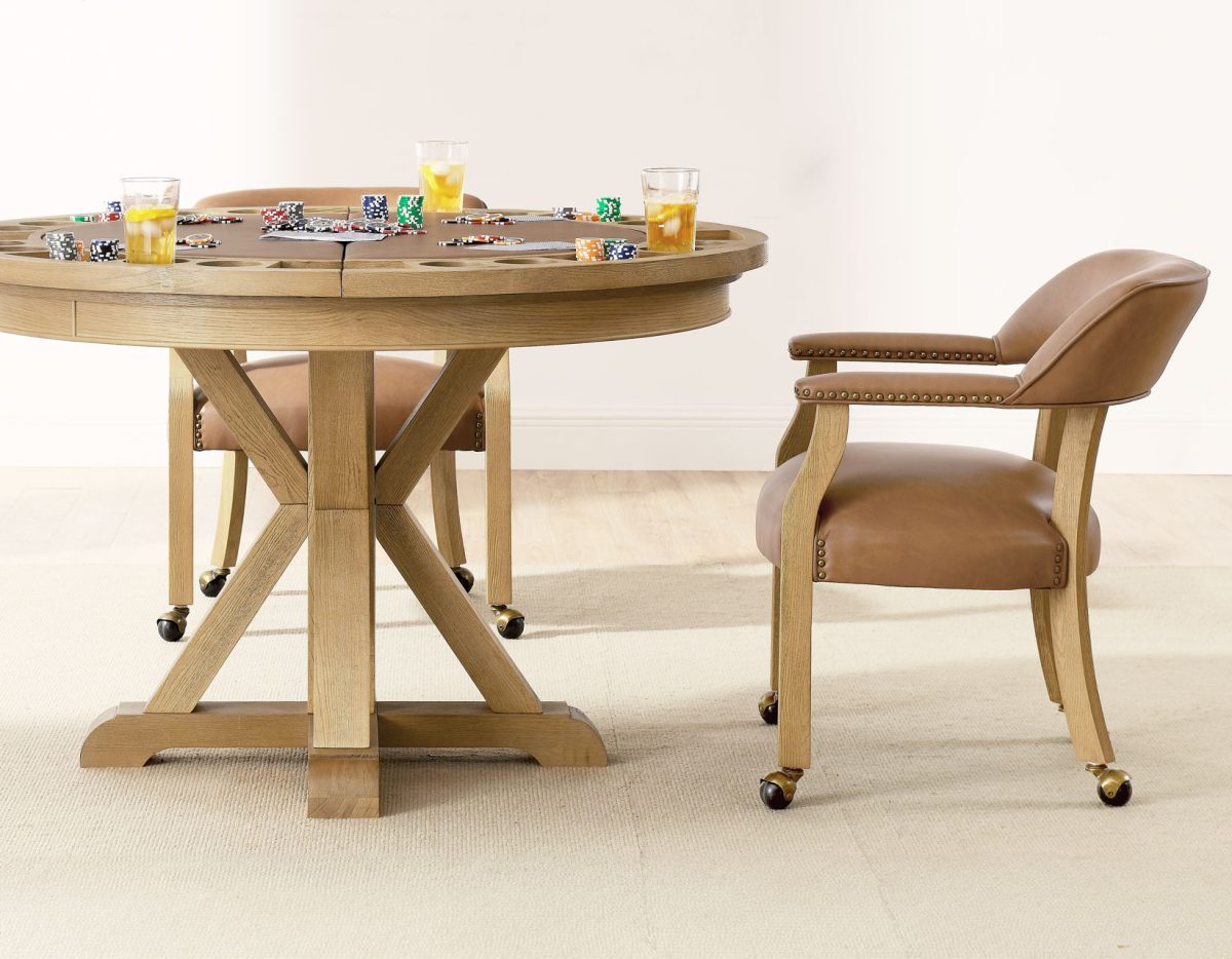 Rylie 6-Piece Game Dining Set, Natural Finish - Steve Silver Company