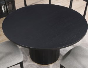 Magnolia 52-inch Round Table, Black - Steve Silver Company