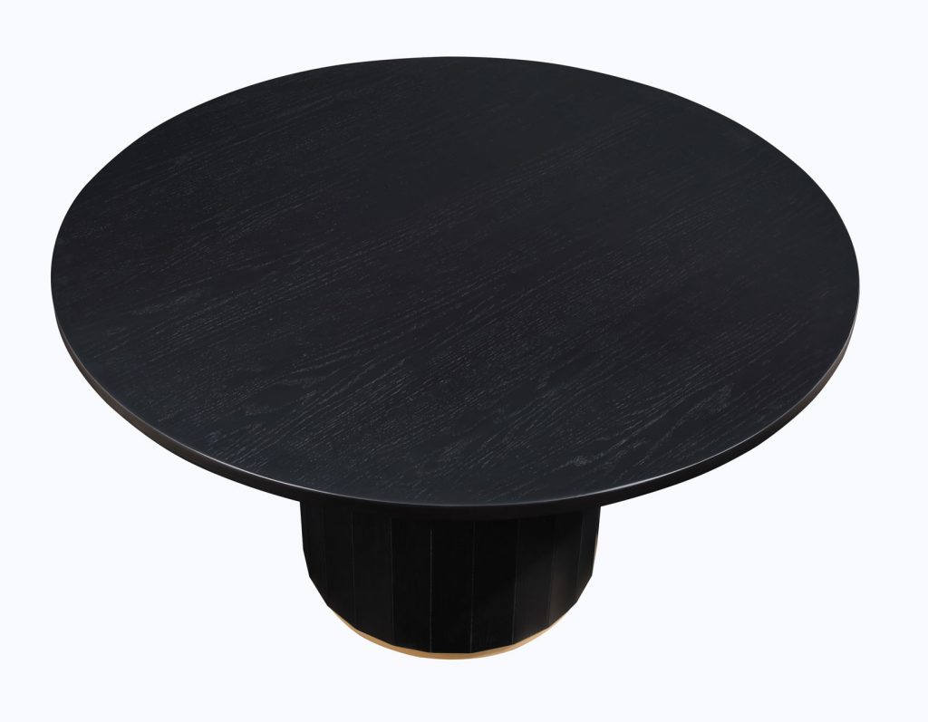 Magnolia 52-inch Round Table, Black - Steve Silver Company