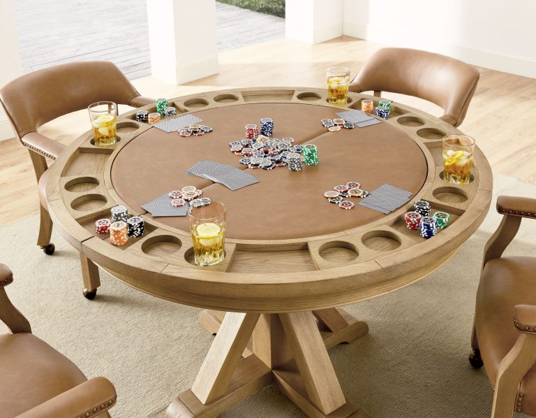 Rylie 6-Piece Game Dining Set, Natural Finish - Steve Silver Company