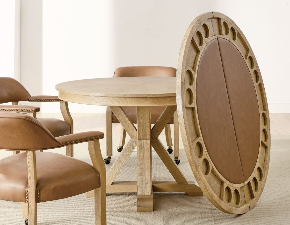Rylie 6-Piece Game Dining Set, Natural Finish - Steve Silver Company