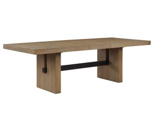 Aubrey 78-96" Table w/18-inch Leaf, Waxed Driftwood - Steve Silver Company