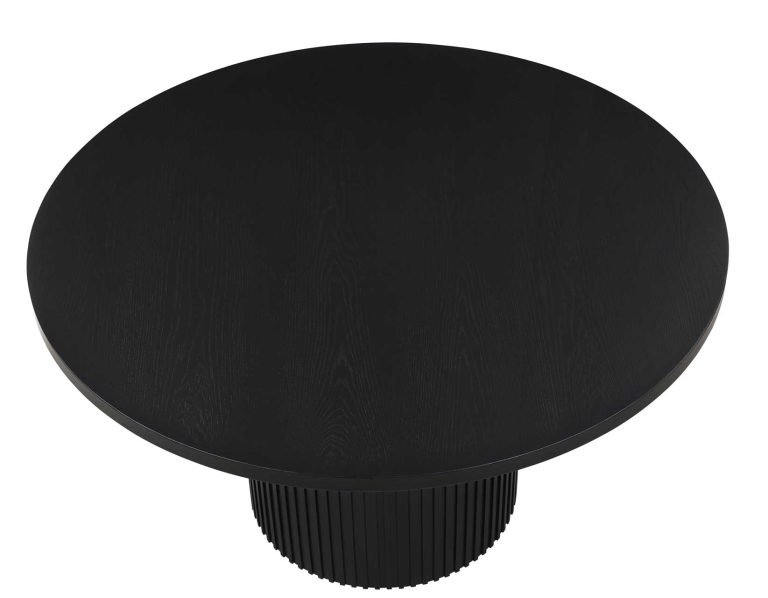 Colvin 52" Round Dining Table, Black finish - Steve Silver Company