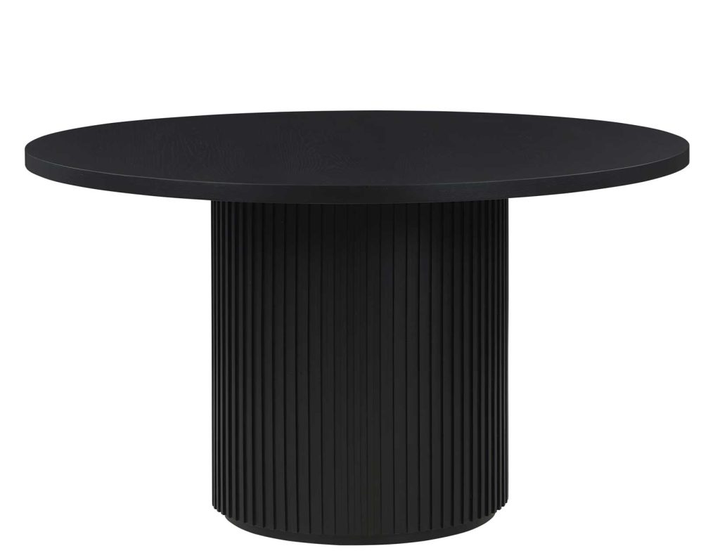 Colvin 52" Round Dining Table, Black finish - Steve Silver Company