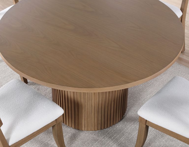 Colvin 52" Round Dining Table, Toffee finish - Steve Silver Company