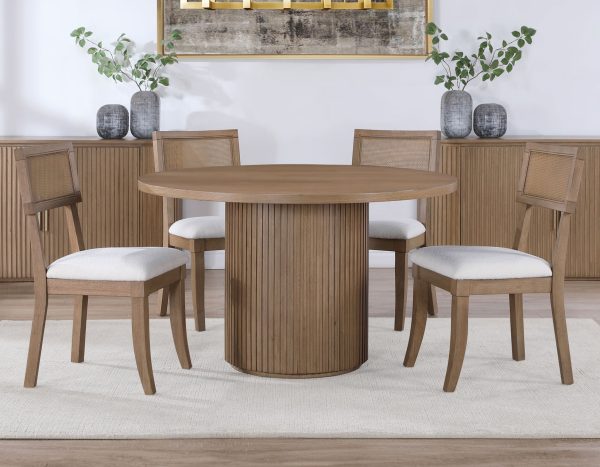 Colvin 5-Piece 52-inch Round Dining Set, Brown - Steve Silver Company