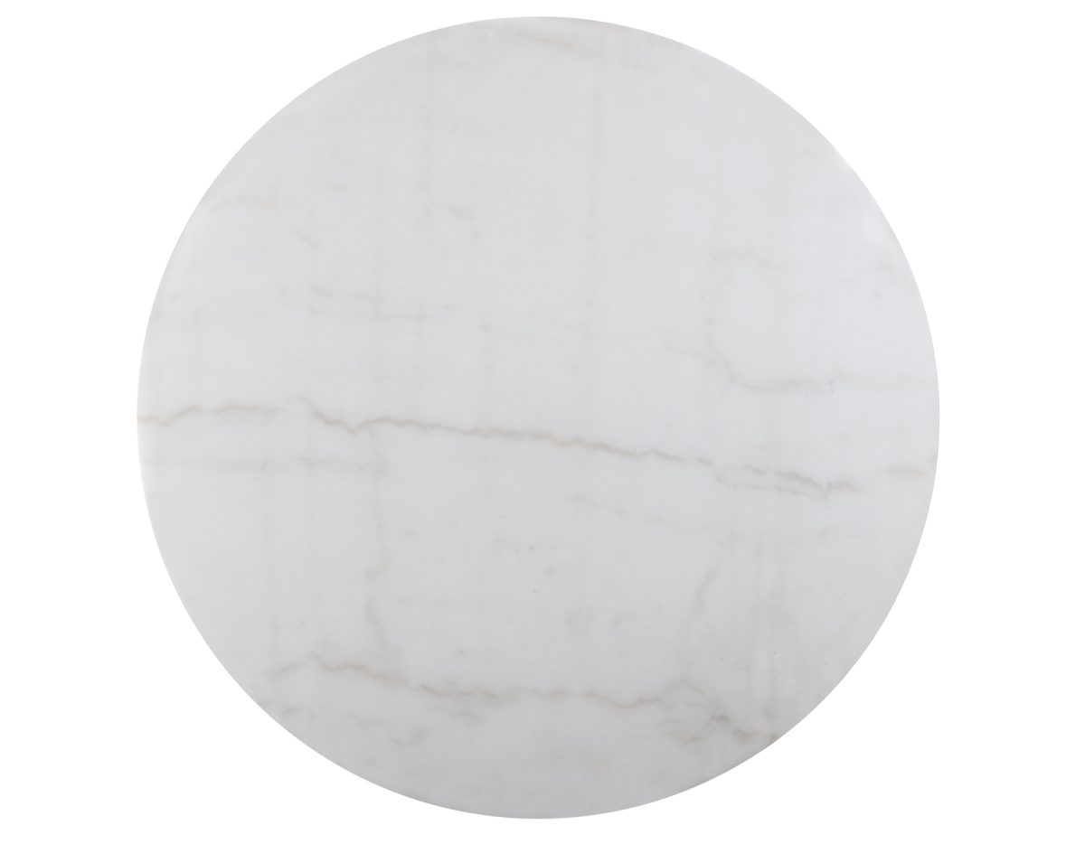 Colvin 52" Round White Marble Dining Table, Black Finish - Steve Silver ...