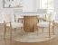 Colvin 52" Round White Marble Table, Toffee Finish - Steve Silver Company
