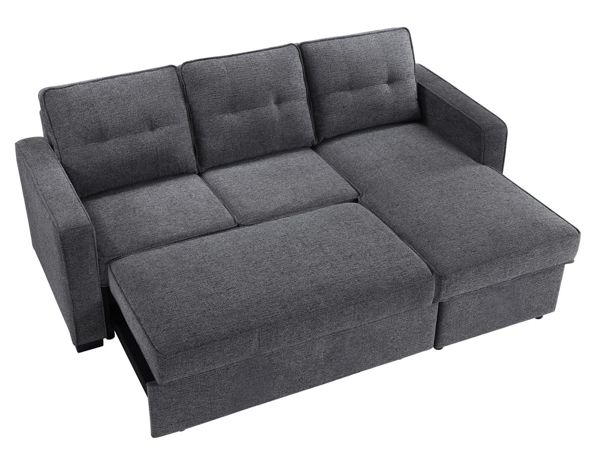 Noah Flippable, Convertible Storage Sleeper Chofa, Gray - Steve Silver ...