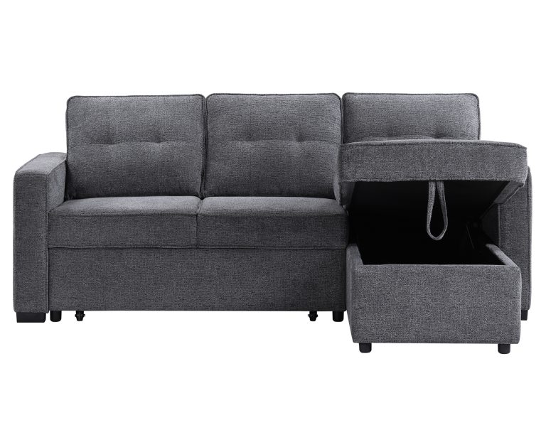 Noah Flippable, Convertible Storage Sleeper Chofa, Gray - Steve Silver ...